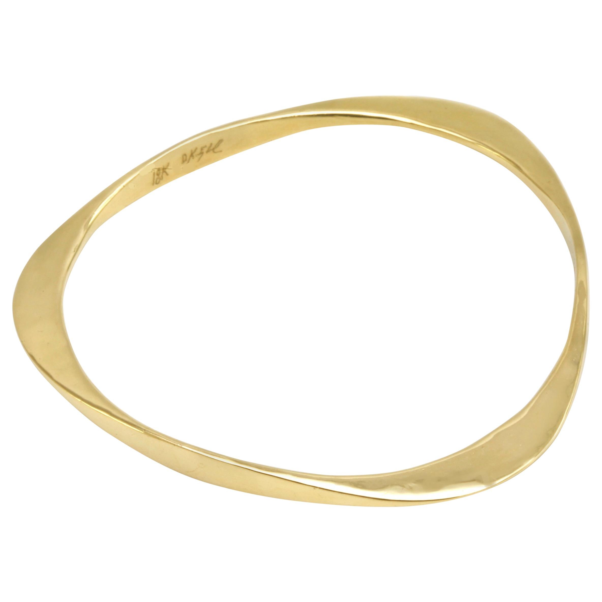 Diana Kim England Solid Triangle Bangle Bracelet in 18 Karat Gold For ...