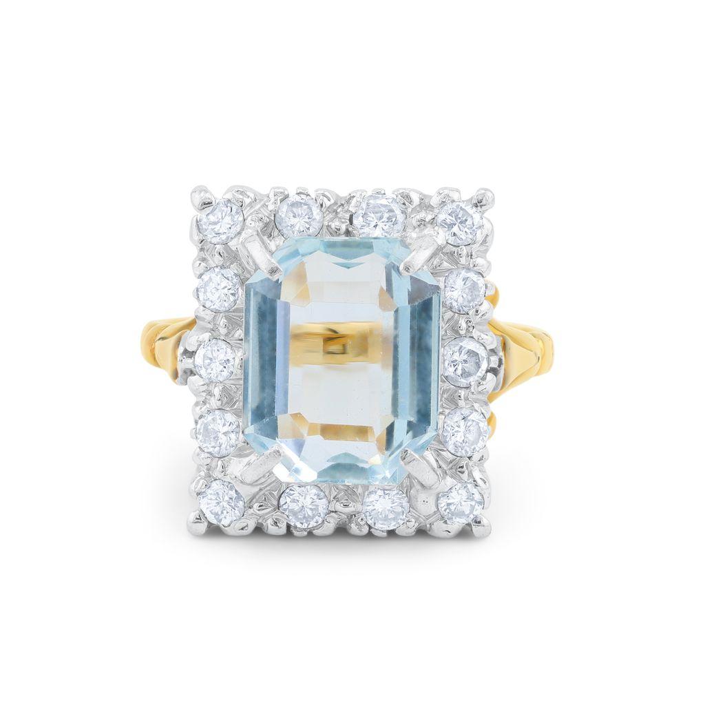 Diana M 6.00 Ct Aquamarine Art Deco Diamond Ring For Sale at 1stDibs