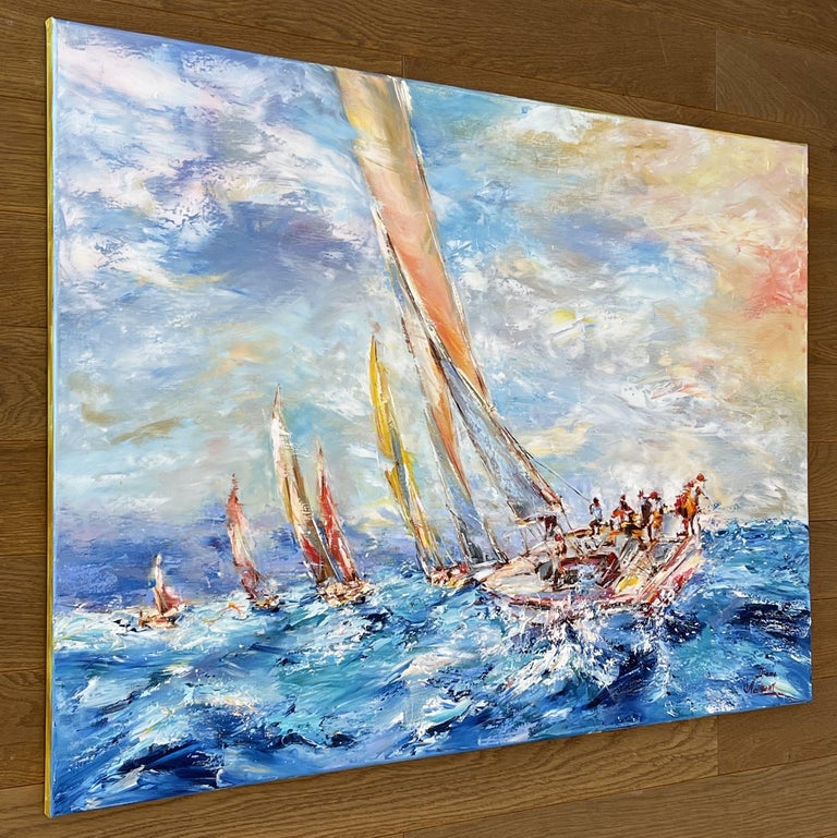 Diana Malivani - Regatta, Painting, Oil on Canvas For Sale at 1stDibs