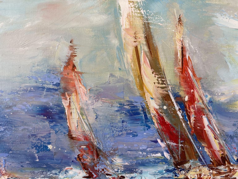 Diana Malivani - Regatta, Painting, Oil on Canvas For Sale at 1stDibs