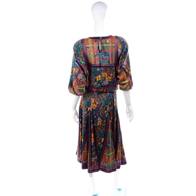 Diane Freis Vintage 2 Pc Dress W Drawstring Top and Gored Skirt in ...