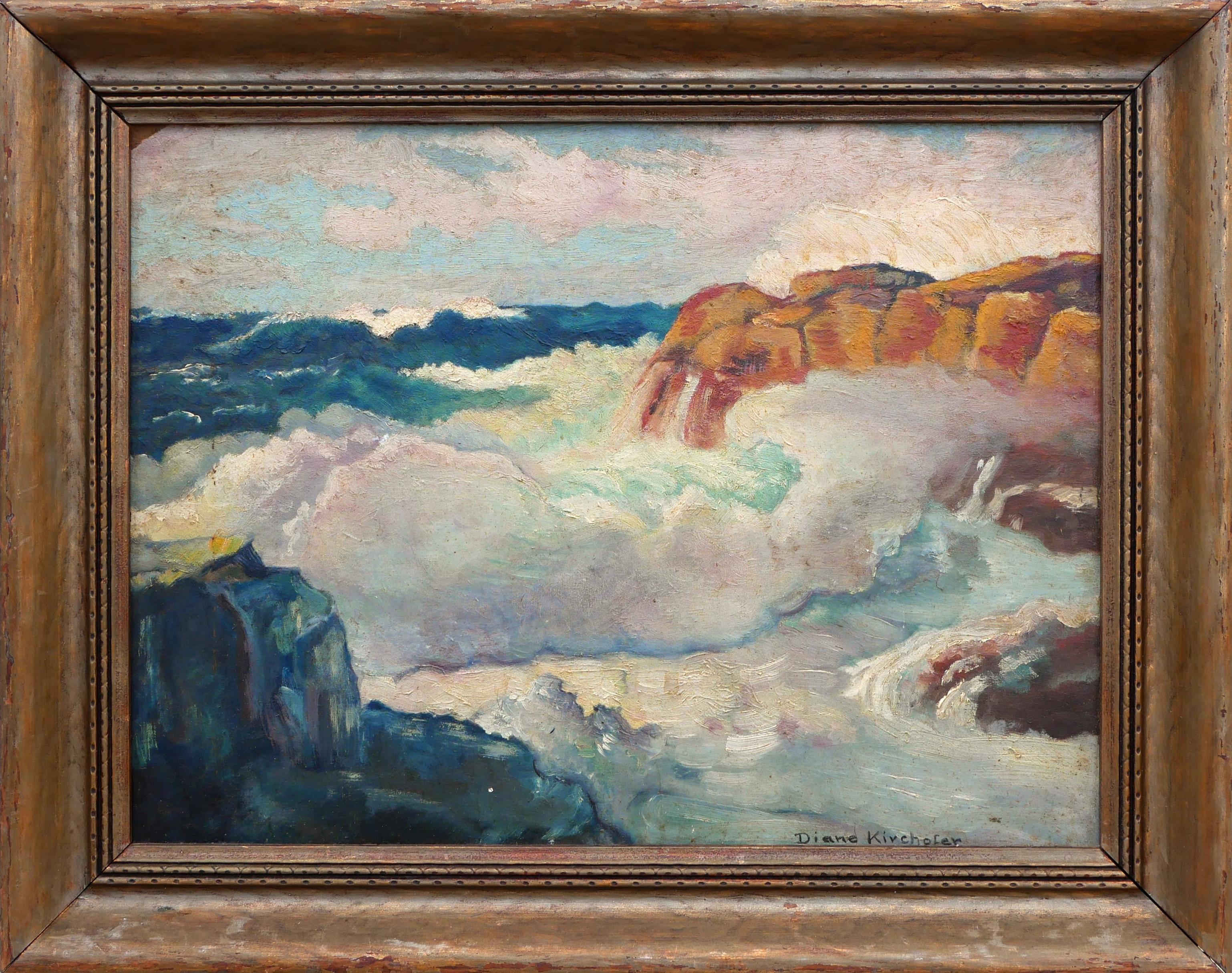 Diane Kirchofer - "Seascape" Naturalistic Blue Toned Coastal Ocean ...