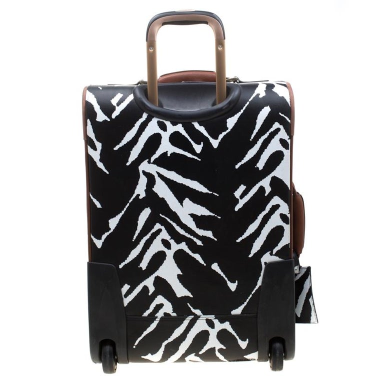 Diane Von Furstenberg Black/White Printed Coated Canvas Suitcase ...