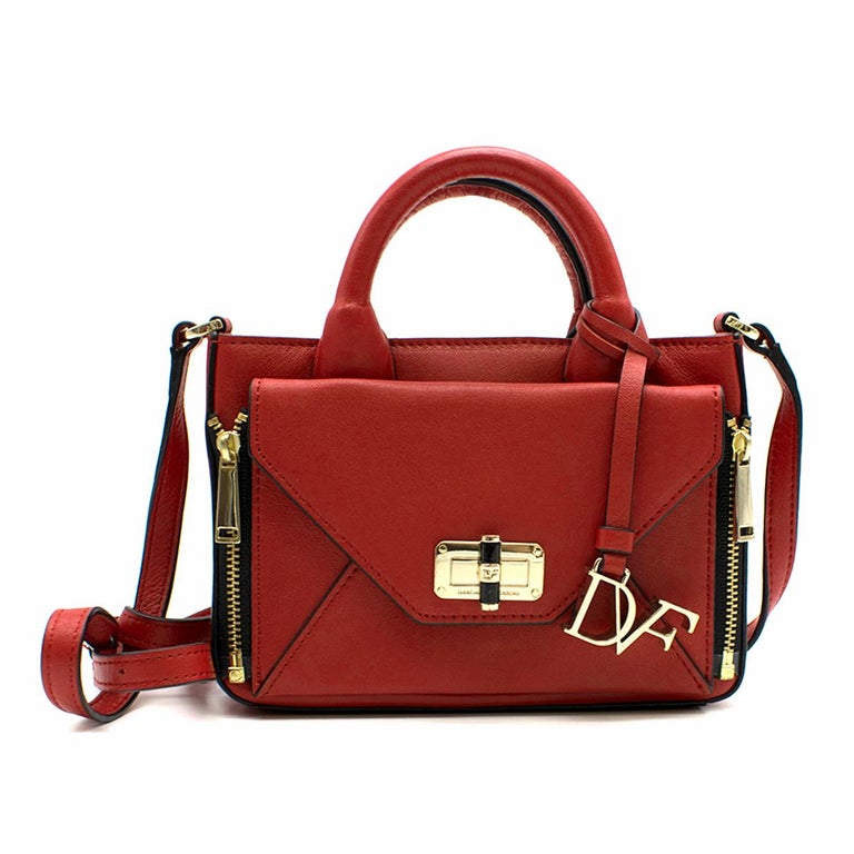 Diane von Furstenberg Red Mini Secret Agent Bag For Sale at 1stDibs