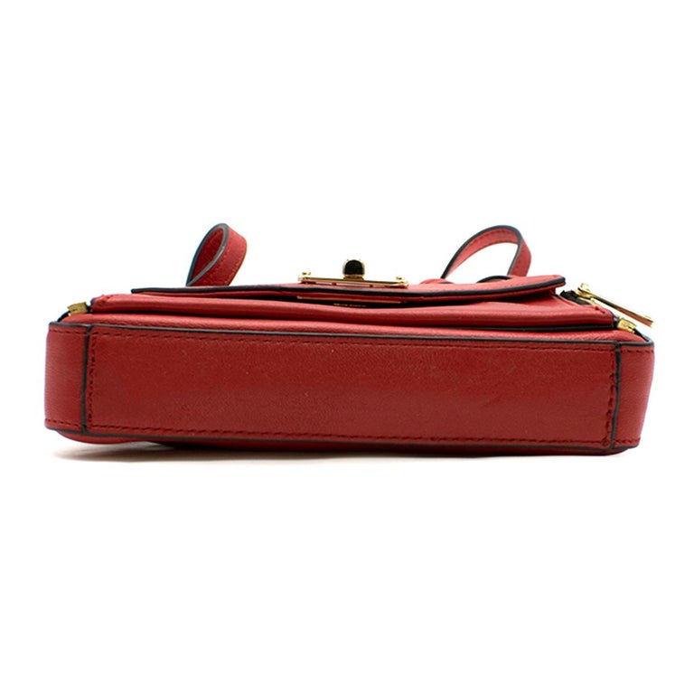 Diane von Furstenberg Red Mini Secret Agent Bag For Sale at 1stDibs