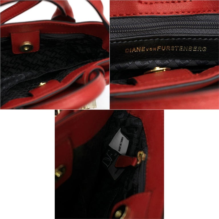 Diane von Furstenberg Red Mini Secret Agent Bag For Sale at 1stDibs