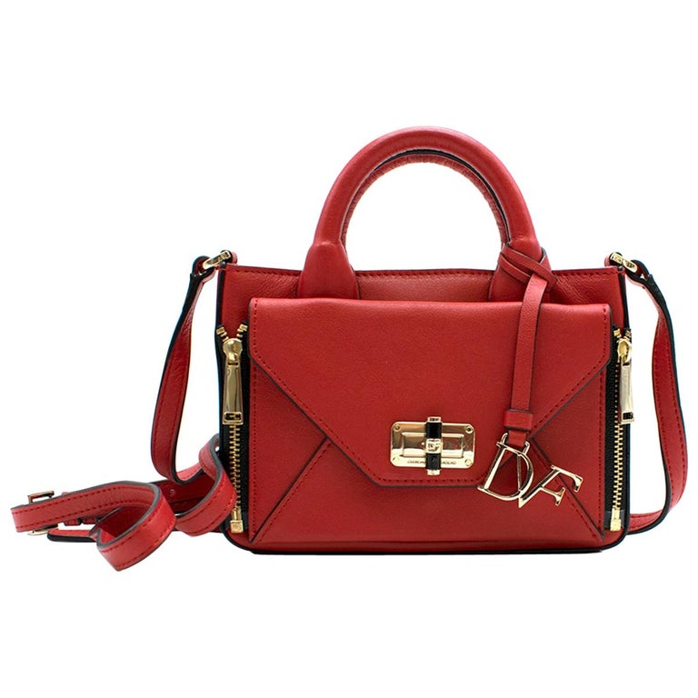 Diane von Furstenberg Red Mini Secret Agent Bag For Sale at 1stDibs