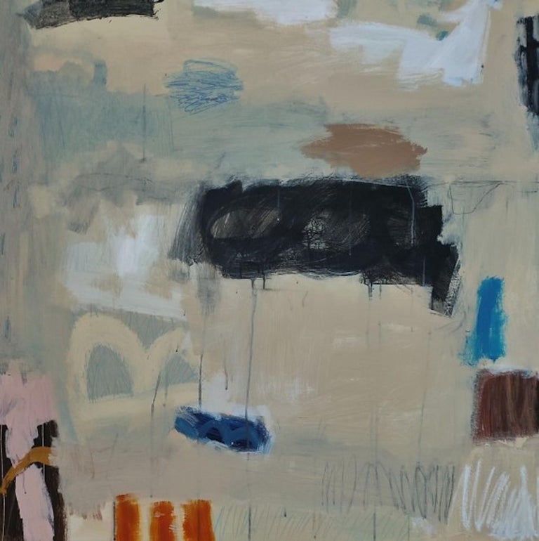 Diane Whalley - Beach Chatter, Original Abstract Painting, Seaside Art ...