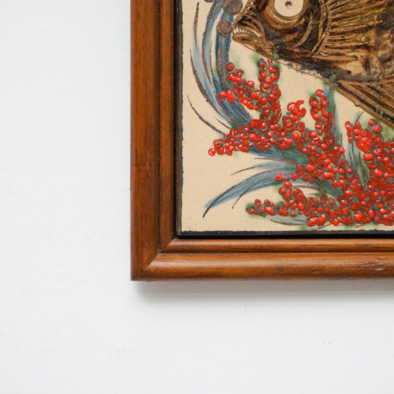Diaz Costa Ceramic Hand Painted Artwork, circa 1960 For Sale at 1stDibs