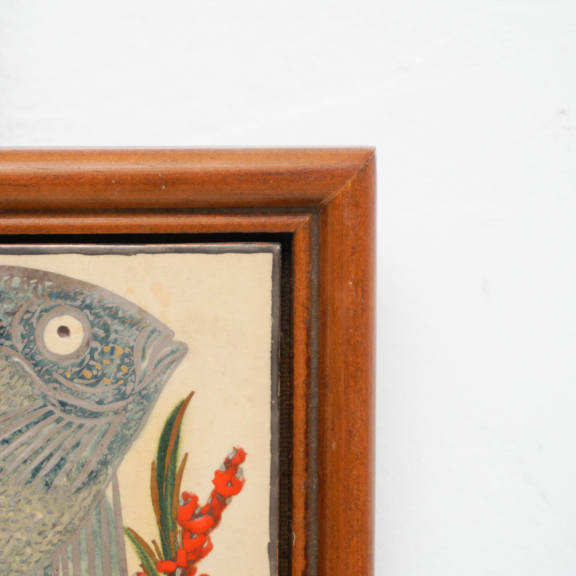 Diaz Costa Ceramic Hand Painted Artwork, circa 1960 For Sale at 1stDibs