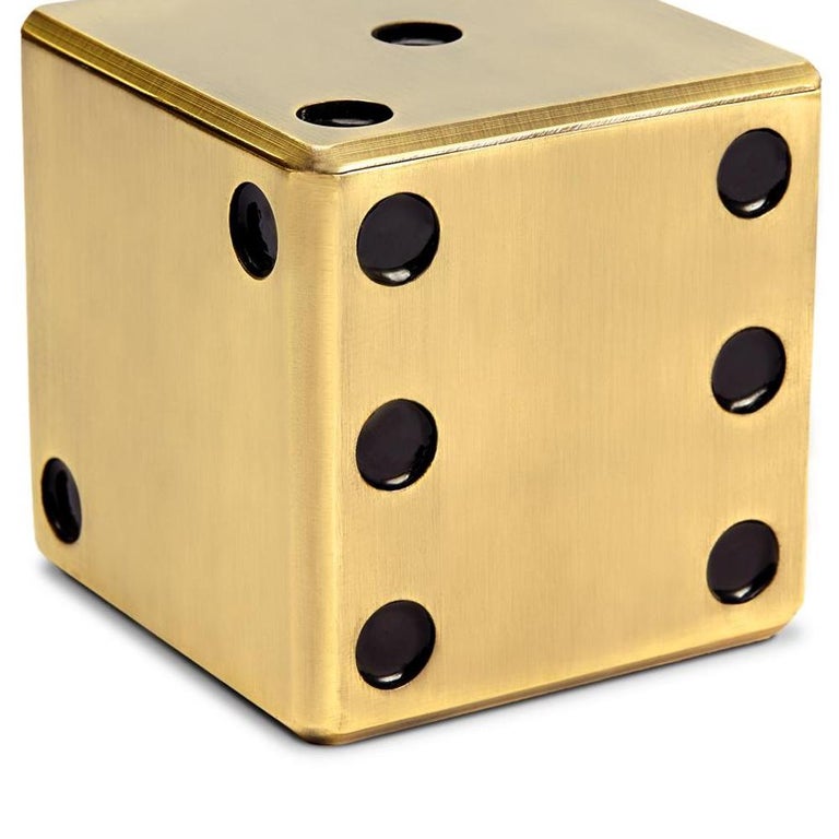Dice Brass Box in Antique Brass Finish For Sale at 1stDibs