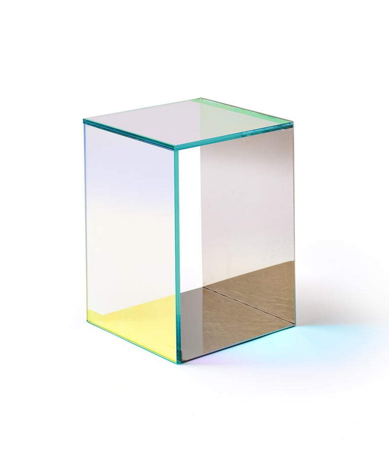 Dichroic Tables, Light Refracting Glass and Polished Stainless Steel ...