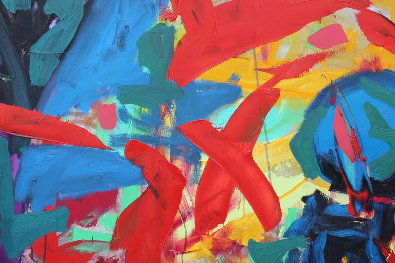 Dick Wray - Primary Tonal Abstract Expressionist Painting at 1stDibs