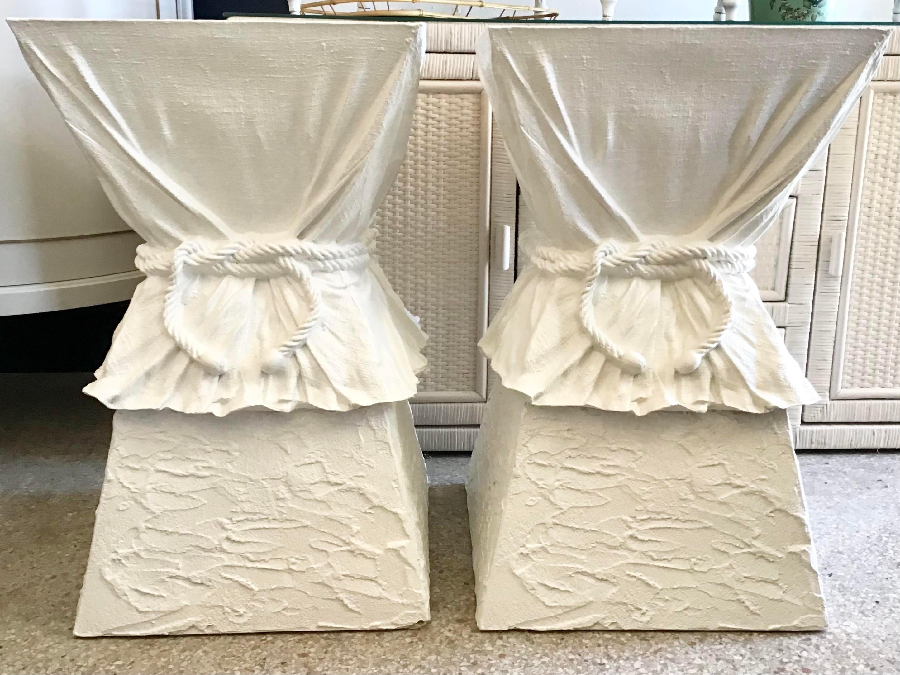 Dickinson Plaster Drape Side Tables or Dining Table Bases, a Pair For ...