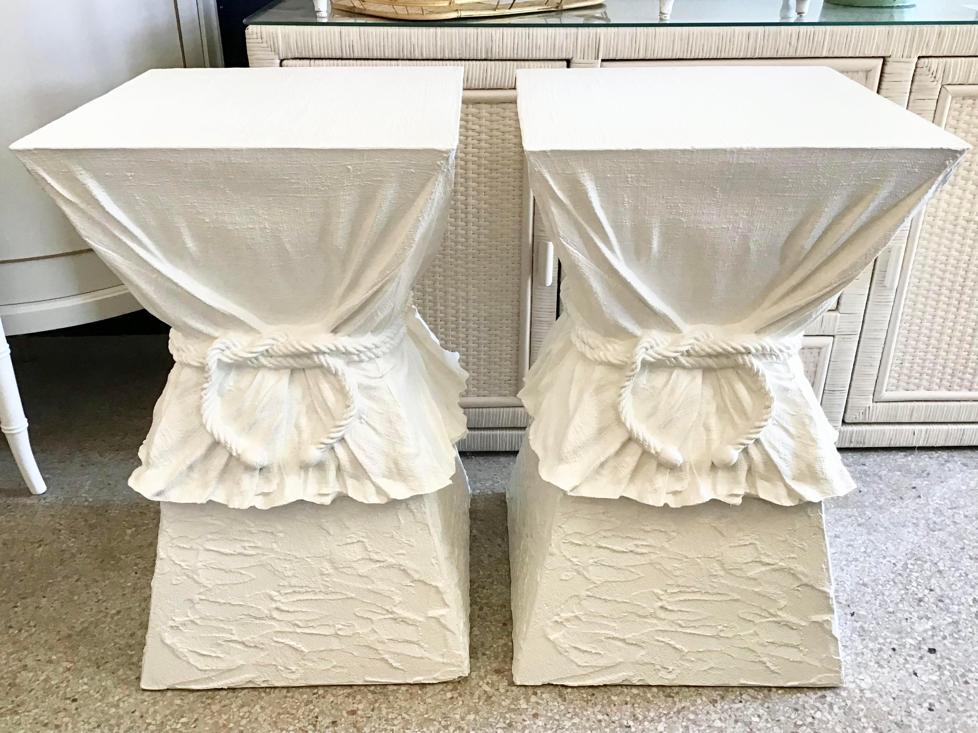 Dickinson Plaster Drape Side Tables or Dining Table Bases, a Pair For ...