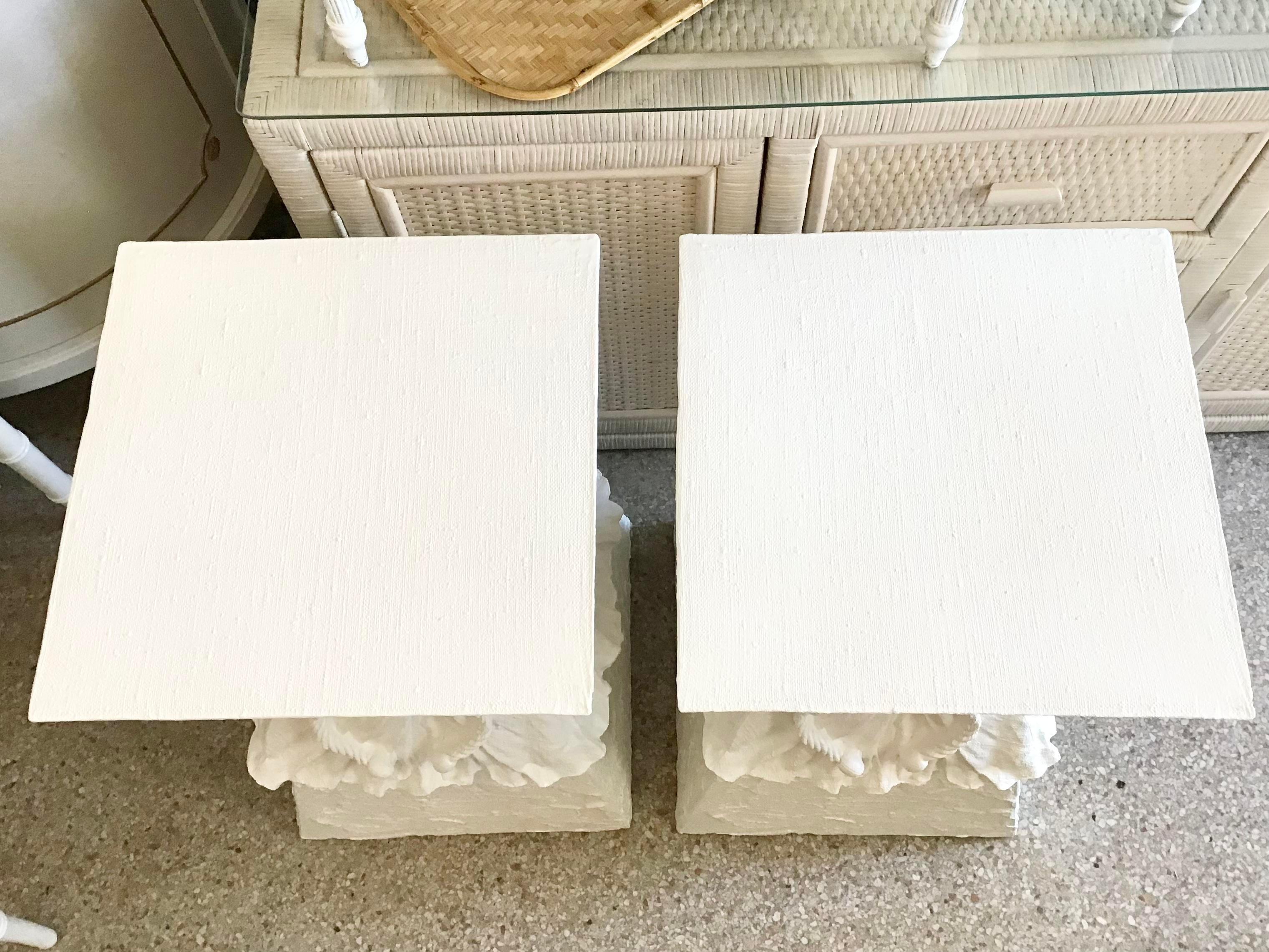 Dickinson Plaster Drape Side Tables or Dining Table Bases, a Pair For ...