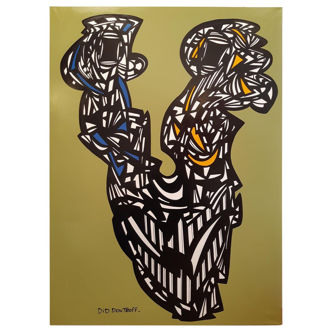 Gary Stephan Acrylic Painting On Fabric For Sale At 1stDibs
