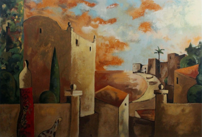 Didier Lourenco Signed Contemporary Village Scene Serigraph 38/275 For ...