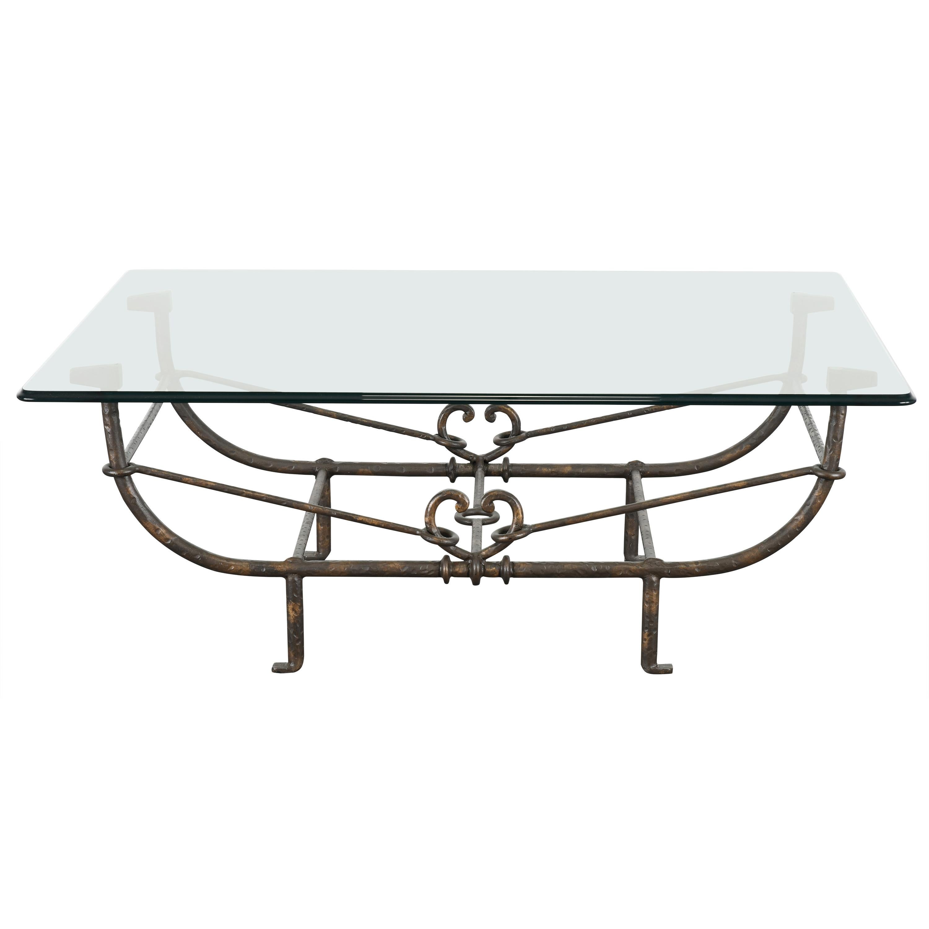 Pair Diego Giacometti Style Cast Iron Side Tables at 1stDibs