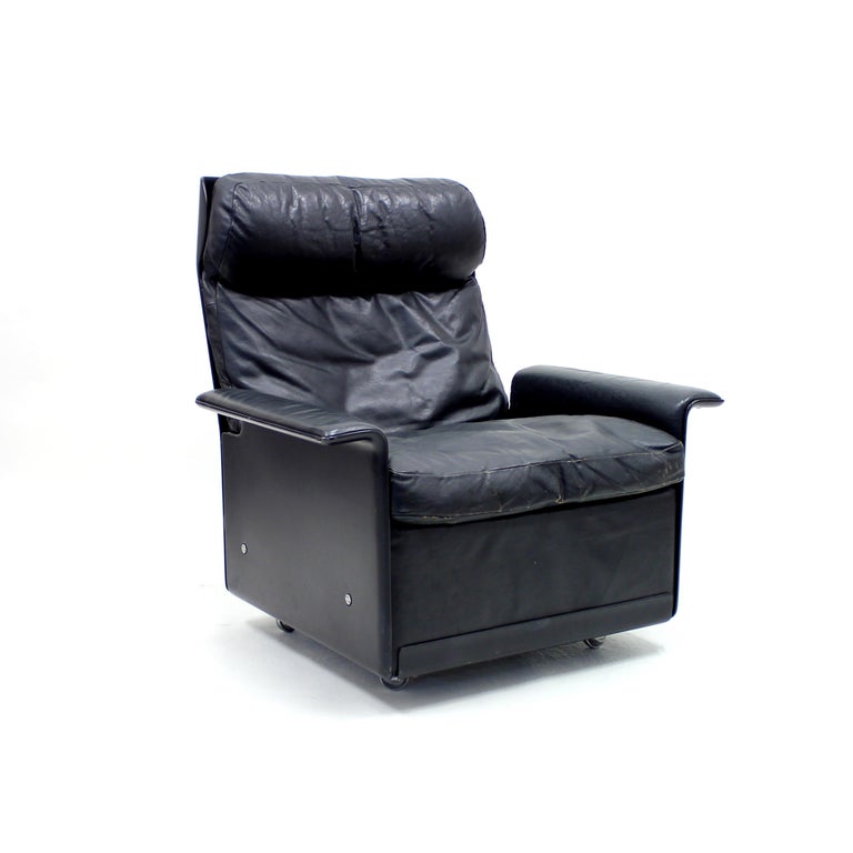 Dieter Rams, Black Leather Lounge Chair Model 620, Vitsœ, 1970s at 1stDibs