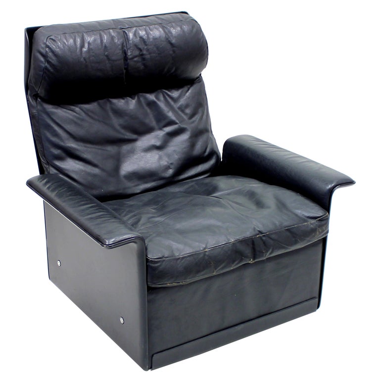 Dieter Rams, Black Leather Lounge Chair Model 620, Vitsœ, 1970s at 1stDibs