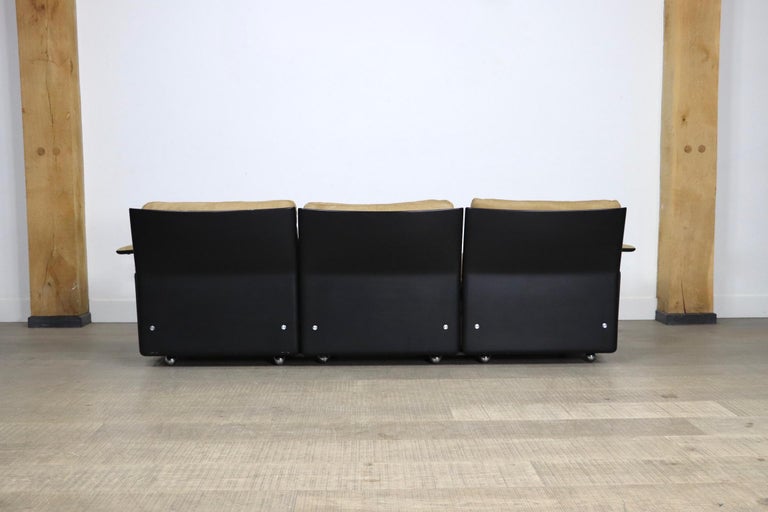 Dieter Rams Cognac Leather Model 620 3-Seater Sofa for Vitsoe, 1980s ...