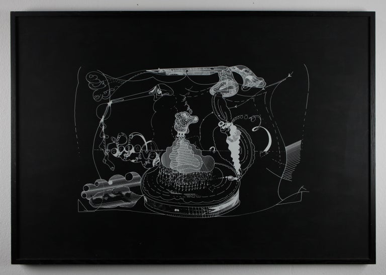 Dieter Roth - "In the West", original print, white on black cardboard ...