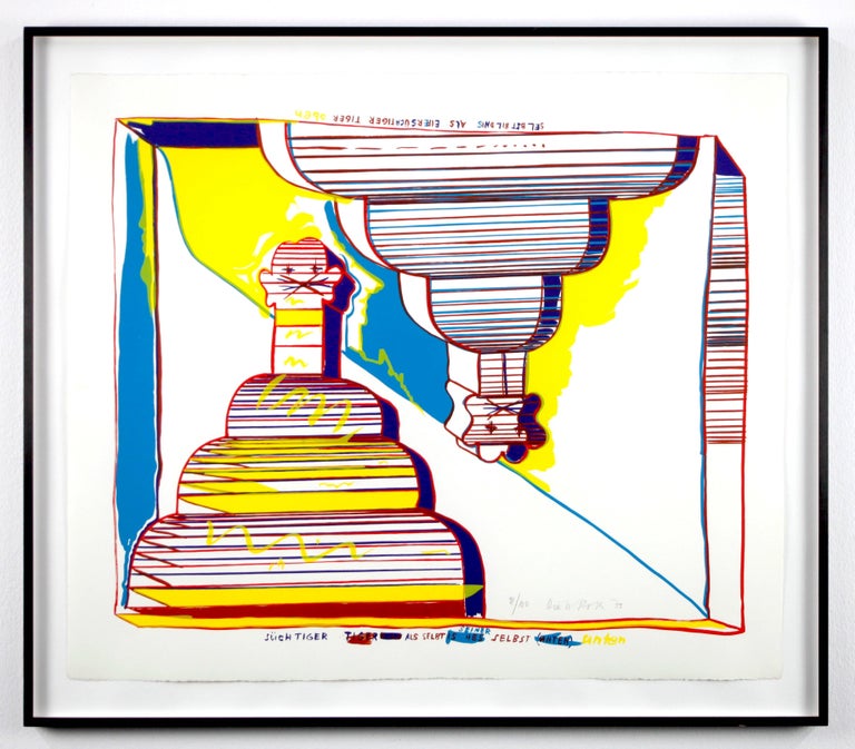 Dieter Roth - "Addicted Tiger as Self of Himself", abstract print and ...