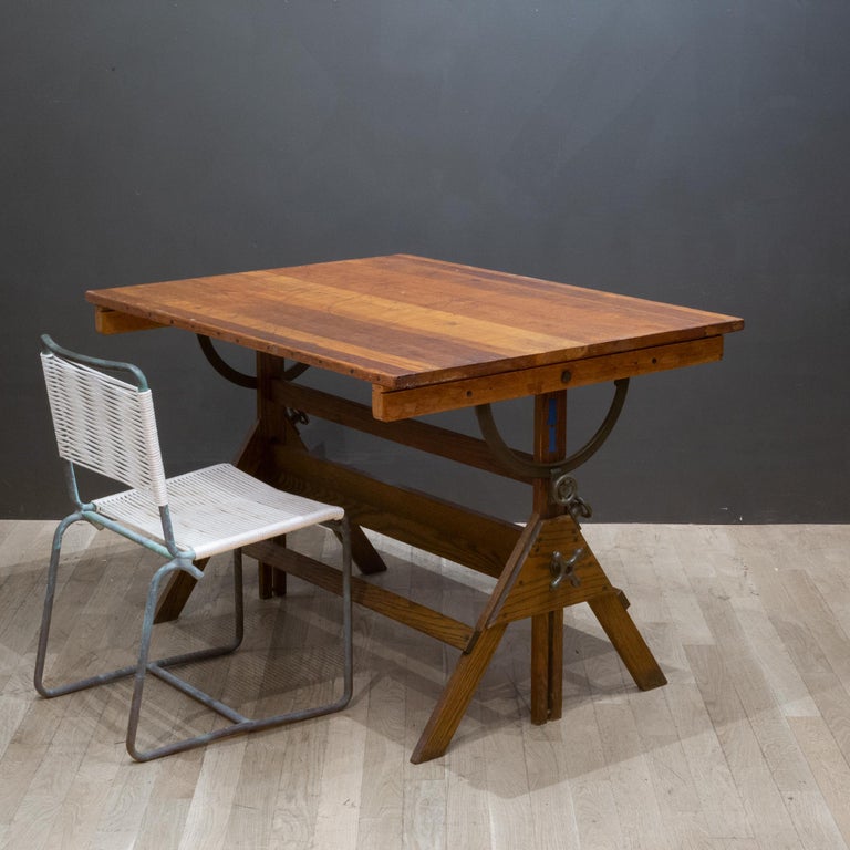 Dietzgen Drafting Table/Dining Table/Desk with Army Green Brackets c ...