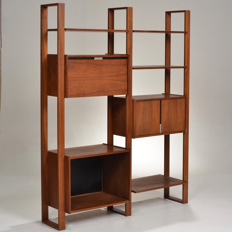 Dillingham Free-Standing Walnut Wall Unit For Sale at 1stDibs