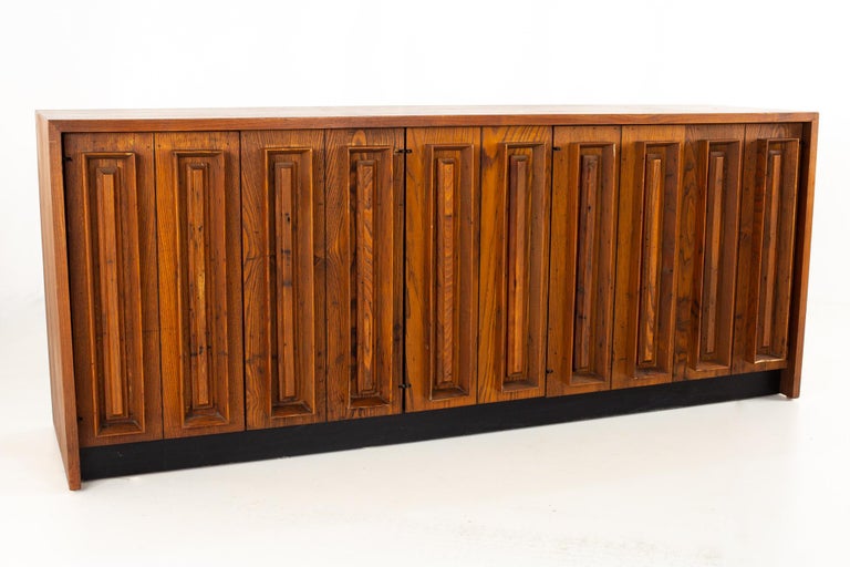 Dillingham Midcentury Pecky Cypress and Walnut Sideboard Credenza ...