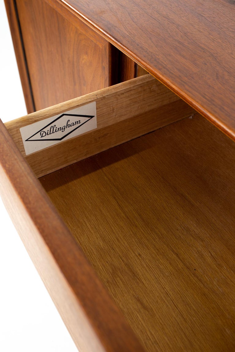 Dillingham Mid Century Walnut Sideboard Buffet Credenza at 1stDibs