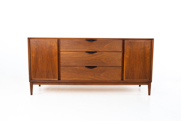 Dillingham Mid Century Walnut Sideboard Buffet Credenza at 1stDibs