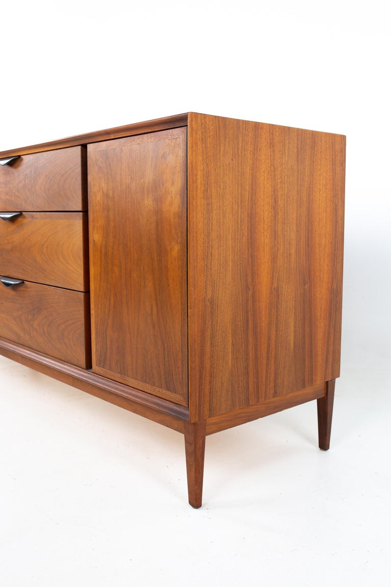 Dillingham Mid Century Walnut Sideboard Buffet Credenza at 1stDibs