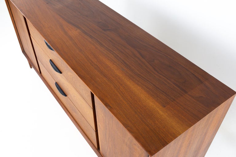 Dillingham Mid Century Walnut Sideboard Buffet Credenza at 1stDibs