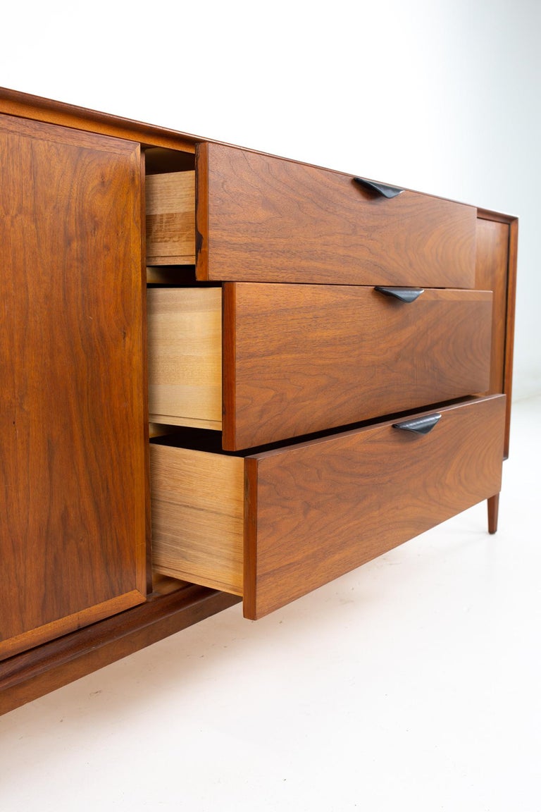 Dillingham Mid Century Walnut Sideboard Buffet Credenza at 1stDibs