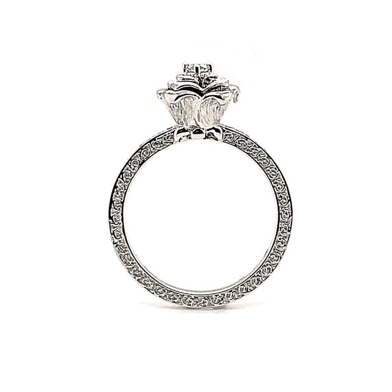 Dilys' Blooming Rose Diamond Ring in 18K White Gold For Sale at 1stDibs