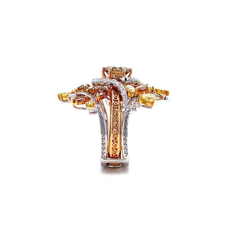 Dilys' Certified 3.57ct Brown Diamond Transformable Ring in 18 Karat ...