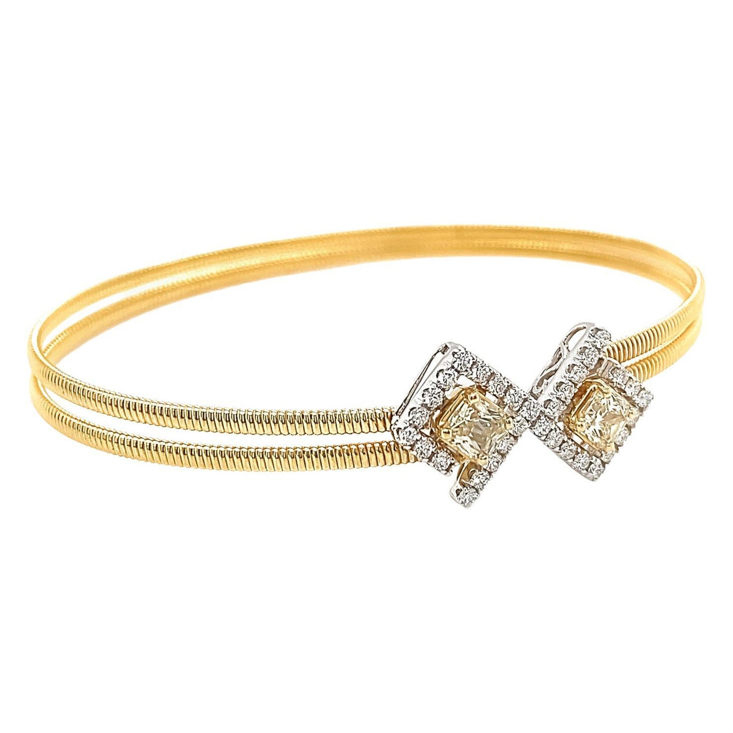 Dilys' Diamond Titanium and 18K Yellow Gold Bangle at 1stDibs | cricket ...