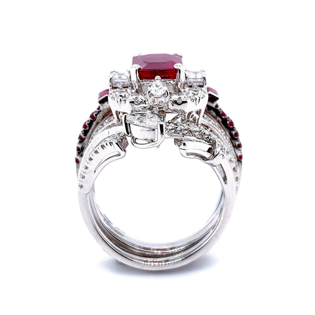 Dilys' Transformable GRS Certified 'Pigeon's Blood' Ruby Cocktail Ring ...