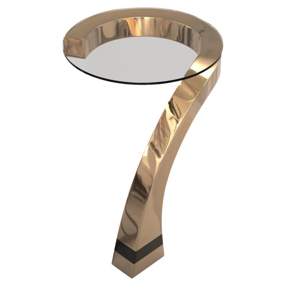 Hand Painted Gold Bronze and Glass Side Table For Sale at 1stDibs ...