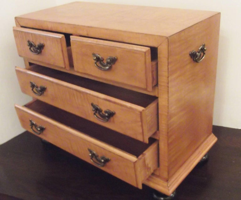 Diminutive Curly Maple Tabletop Chest For Sale at 1stDibs