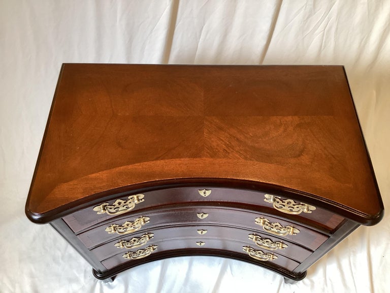 Diminutive Mahogany Convex Front Chair Side Chest For Sale at 1stDibs