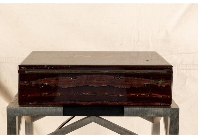 Diminutive Midcentury Stone Box on Chrome Stand For Sale at 1stDibs