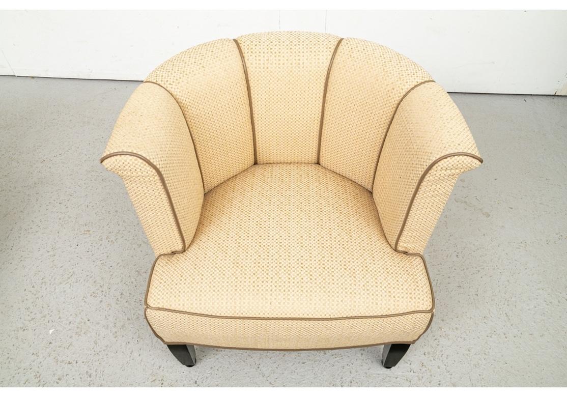 Diminutive Pair of Channel Back Club Chairs For Sale at 1stDibs