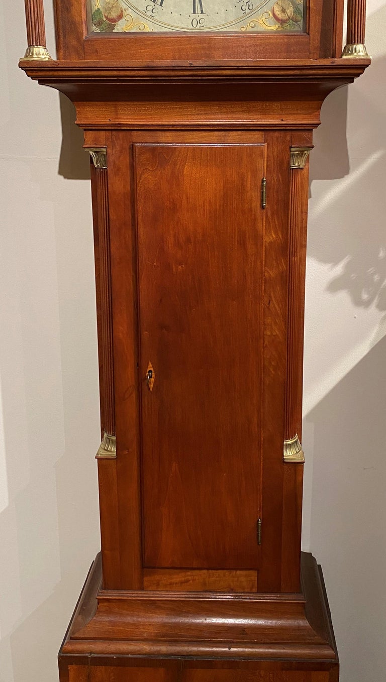 Diminutive Timothy Chandler Federal Cherry Case Tall Clock Concord NH ...