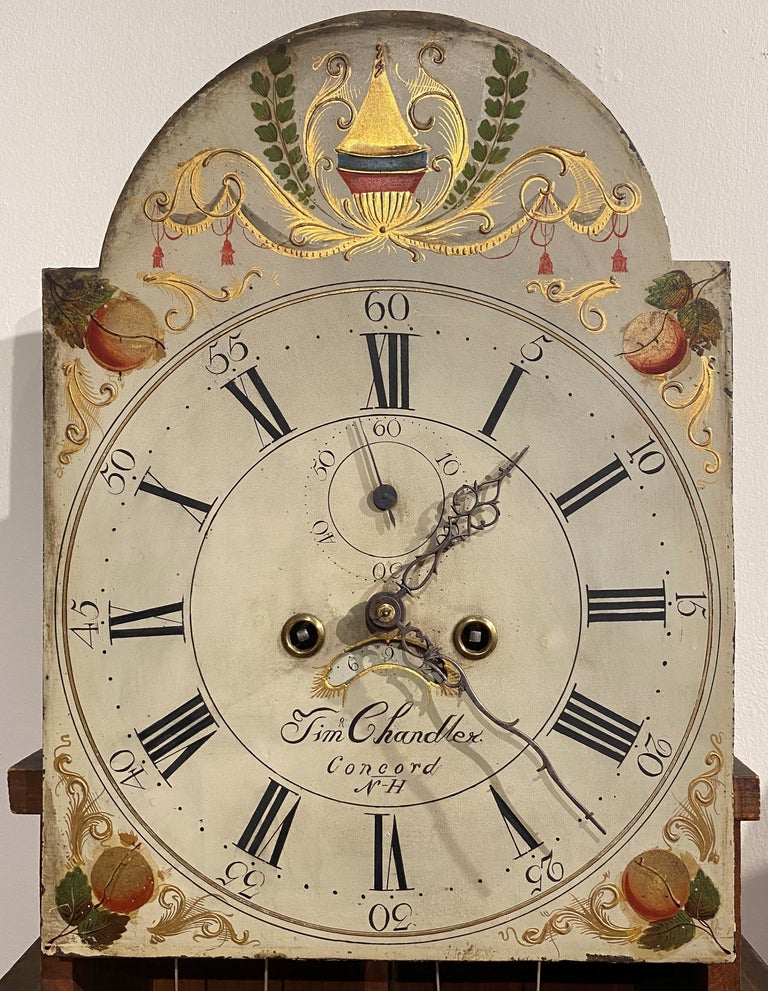 Diminutive Timothy Chandler Federal Cherry Case Tall Clock Concord NH ...