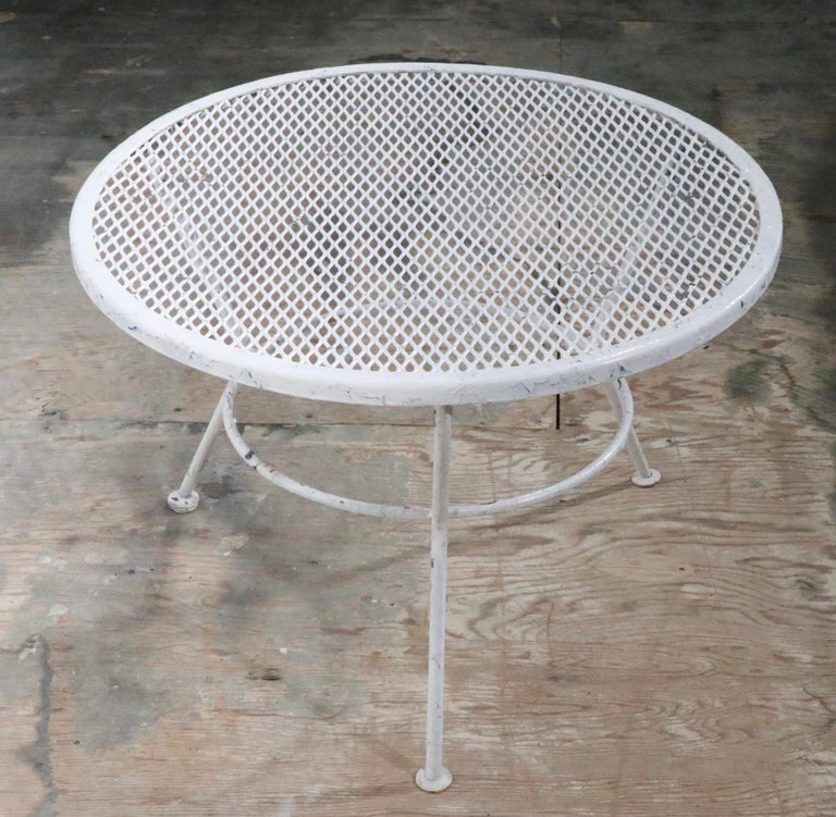 Diminutive Wrought Iron Garden Patio Poolside Table Att. to Salterini ...