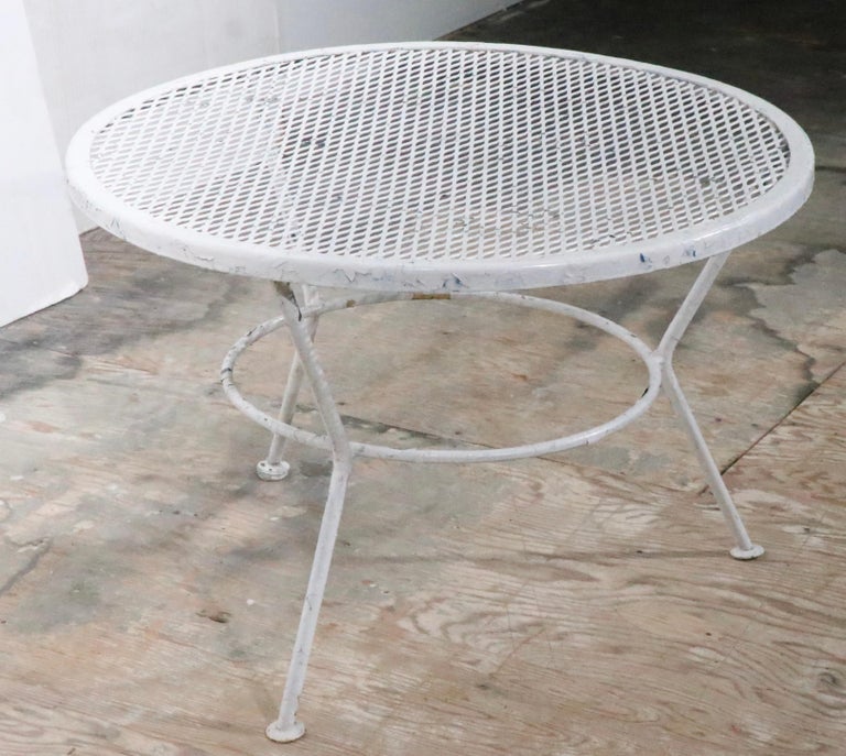 Diminutive Wrought Iron Garden Patio Poolside Table Att. to Salterini ...