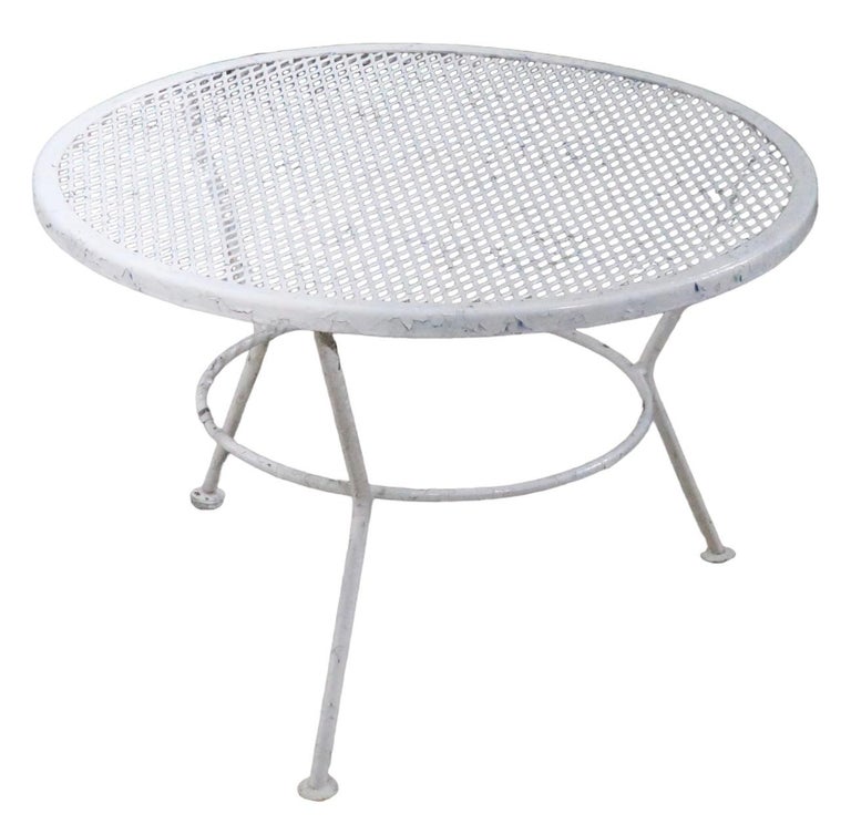 Diminutive Wrought Iron Garden Patio Poolside Table Att. to Salterini ...
